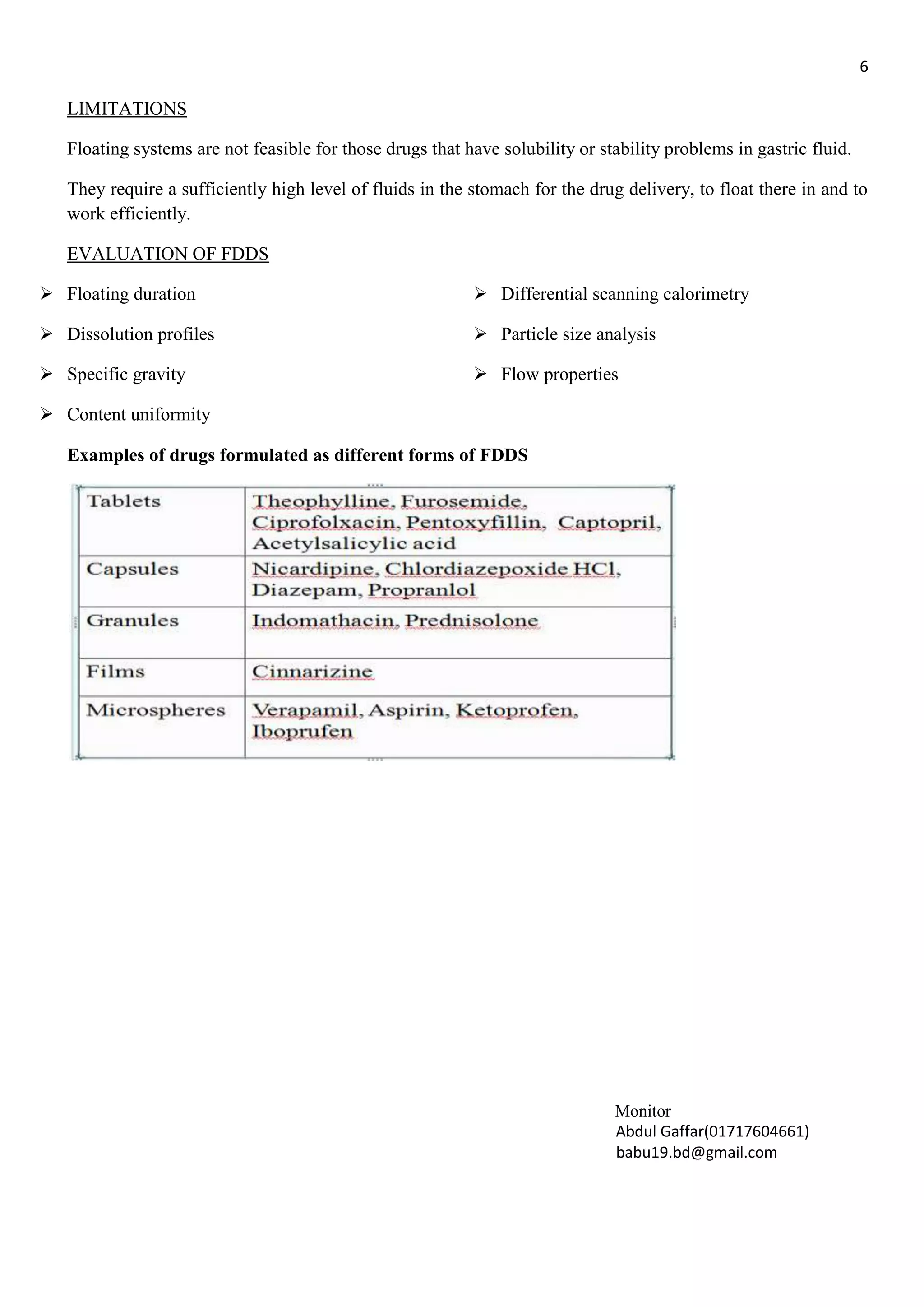 FLOATING DRUG DELIVERY SYSTEM | PDF