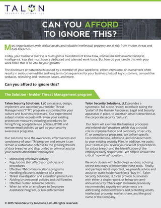 Talon Security Solutions - Sell Sheet (1) | PDF