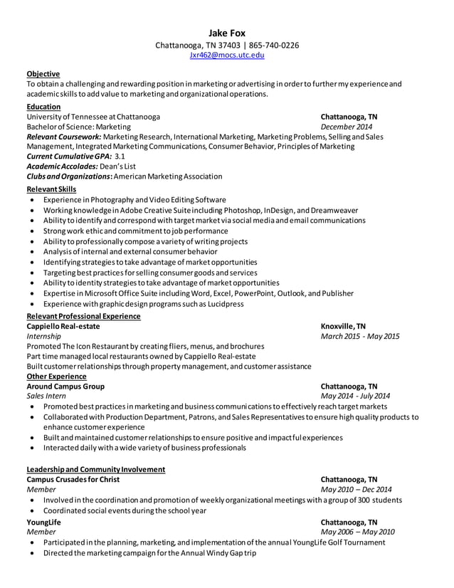 Jake Fox Resume | DOCX | Computer Software and Applications | Computing
