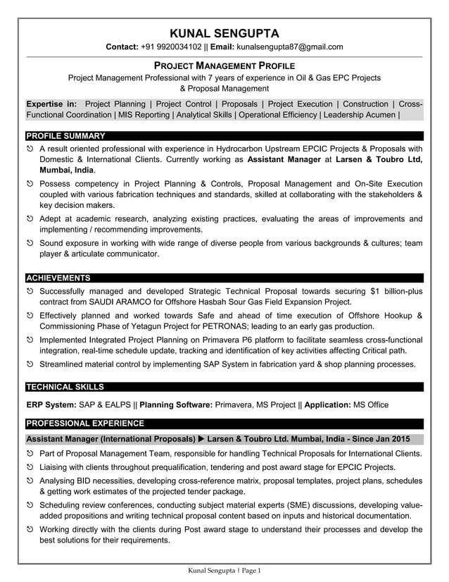 Kunal Sengupta_CV | PDF