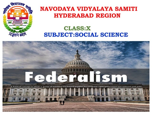 Chapter 2 Federalism class 10 CBSE Civics | PPTX