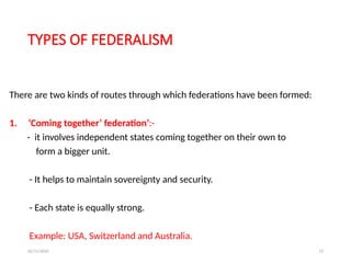 Chapter 2 Federalism class 10 CBSE Civics | PPTX