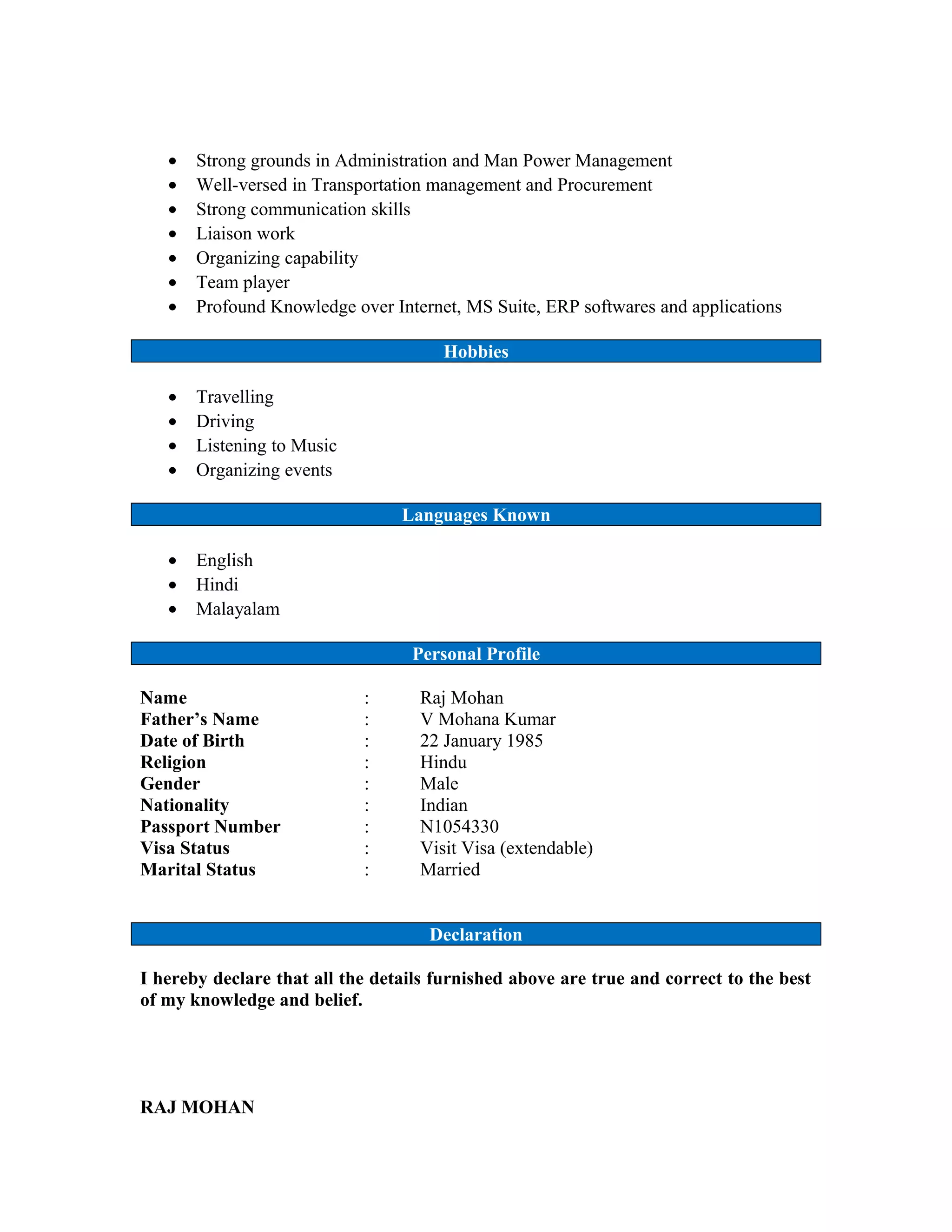 Raj Resume | PDF