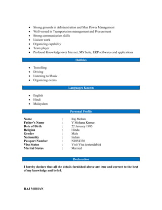 Raj Resume | DOC