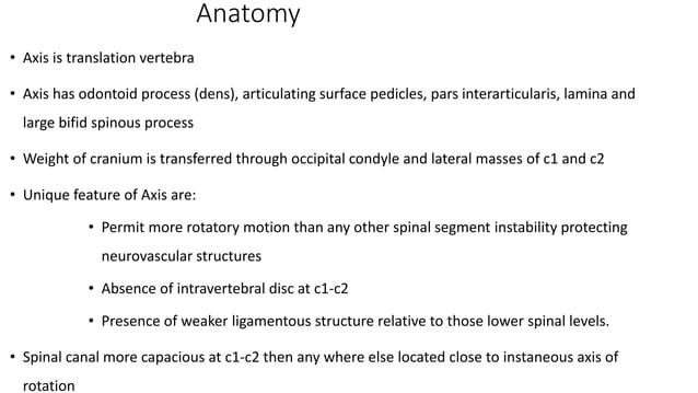 C2 (Axis) cervical Spine Fracture Presentation | PPTX