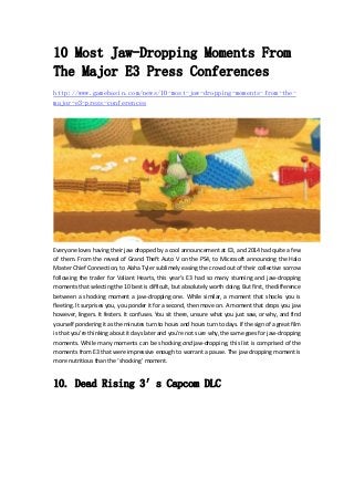 10 most jaw dropping moments from the major e3 press conferences - www ...