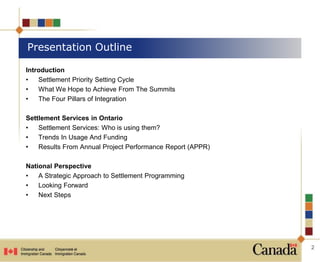 Cic settlement summit presentation o nv8-day 1-no notes | PPT