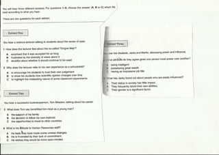 C2 listening 6 questions 3 short extracts | PDF