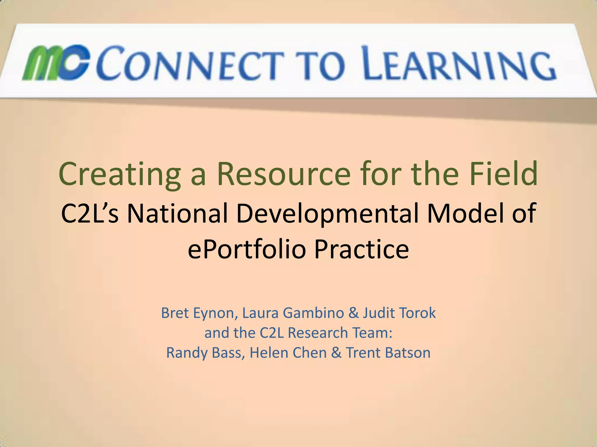 C2 l model of ePortfolio practices | PPT