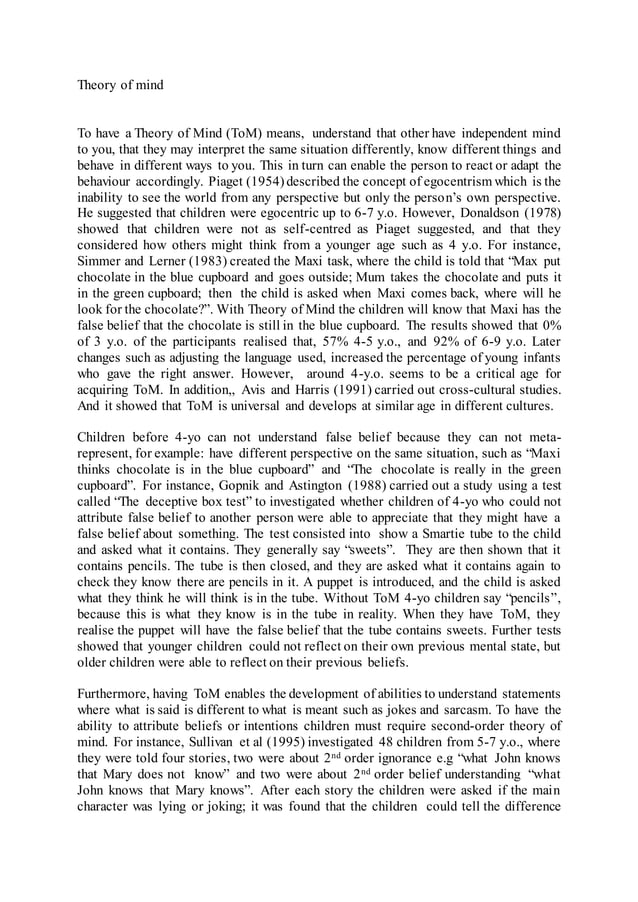 Theory of mind | PDF