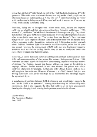 Theory of mind | DOCX