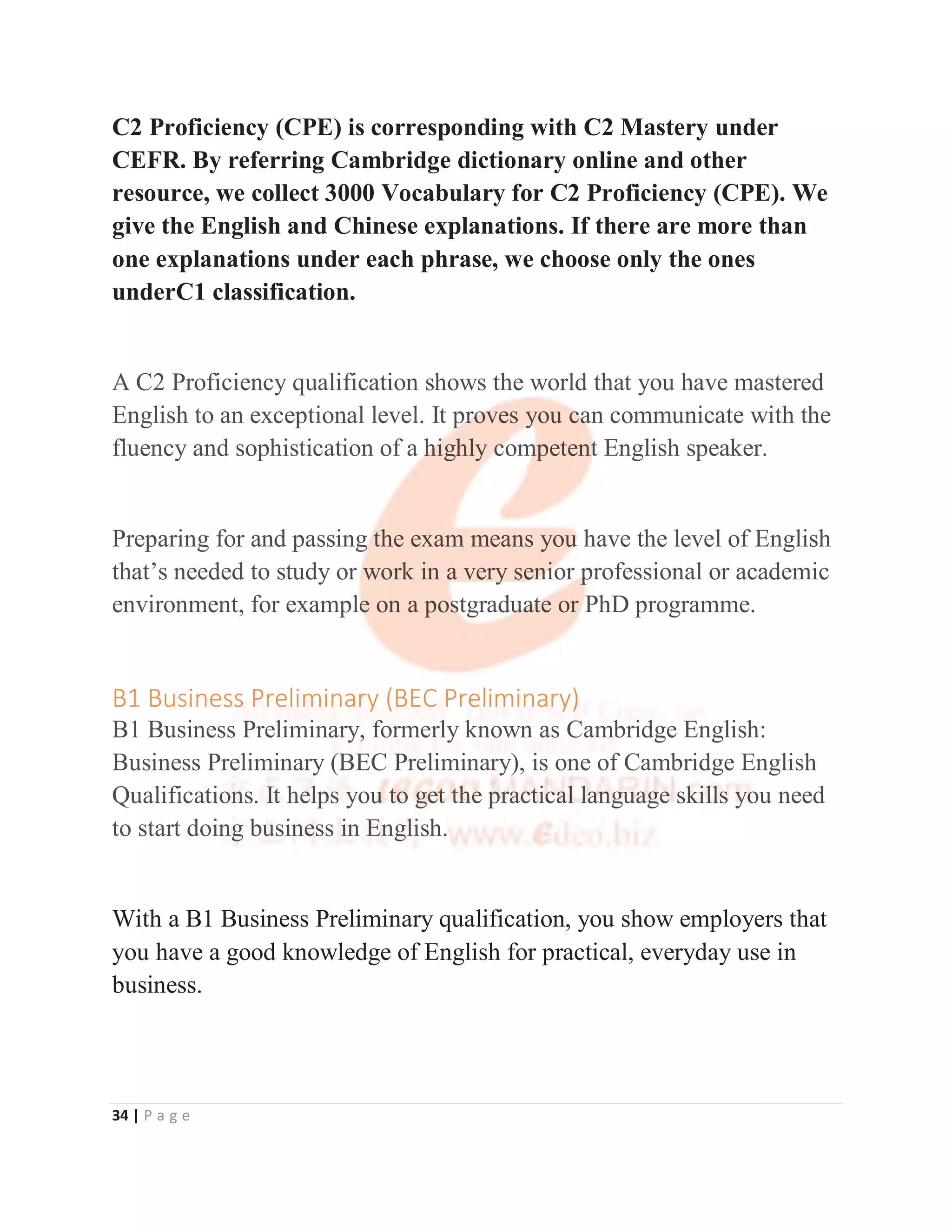 C2 Proficiency (CPE) 3000 English Vocabulary C2 精通级 3000 英语词汇 Version ...