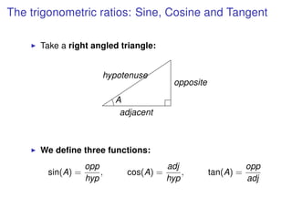 C2 st lecture 8 pythagoras and trigonometry handout | PDF