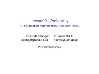 C2 st lecture 9 probability handout | PPT