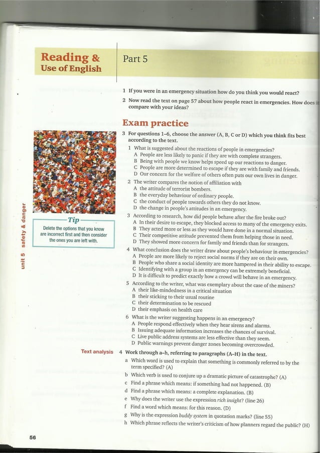 C2 test practice homework reading mult.ch. and mult.ch. cloze- | PDF