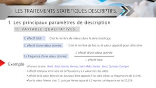 Traitements statistiques de description | PDF