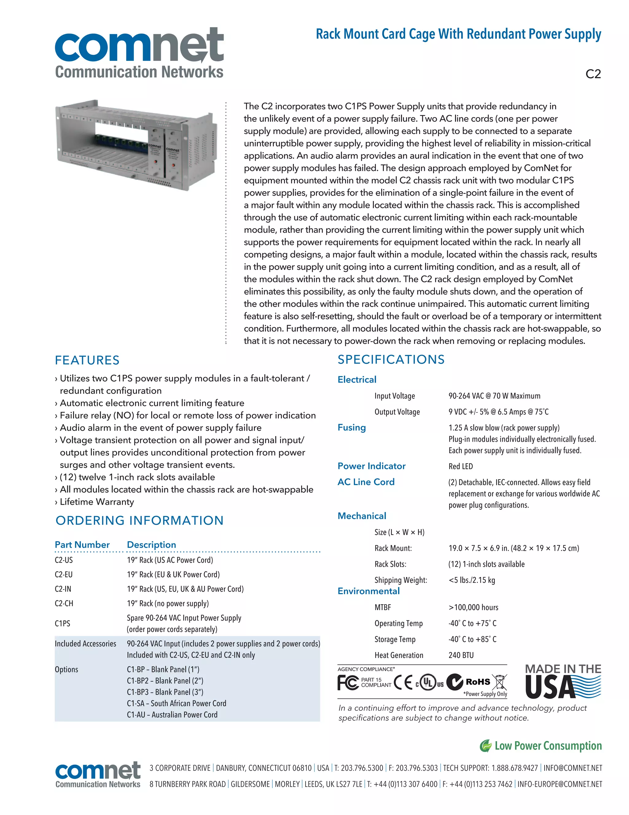 ComNet C2US Data Sheet | PDF