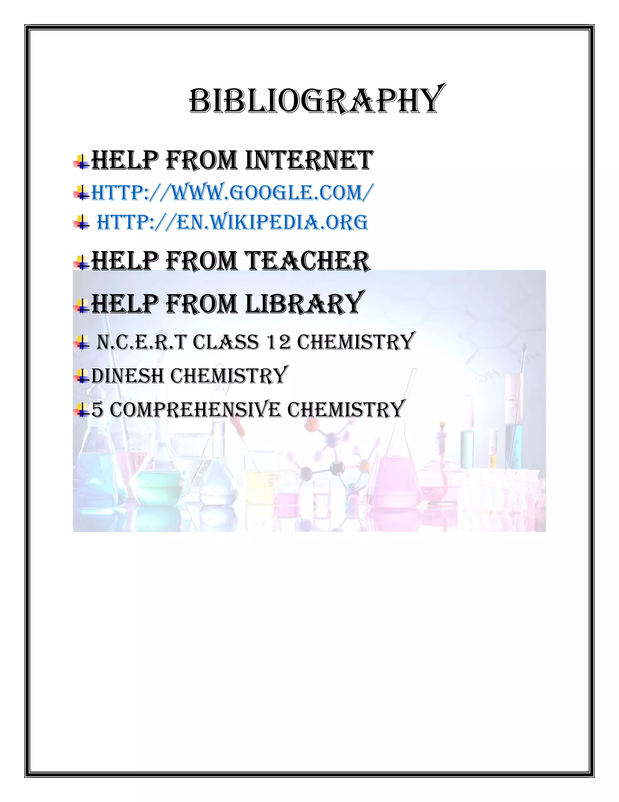 Chemistry investigatory project | PDF