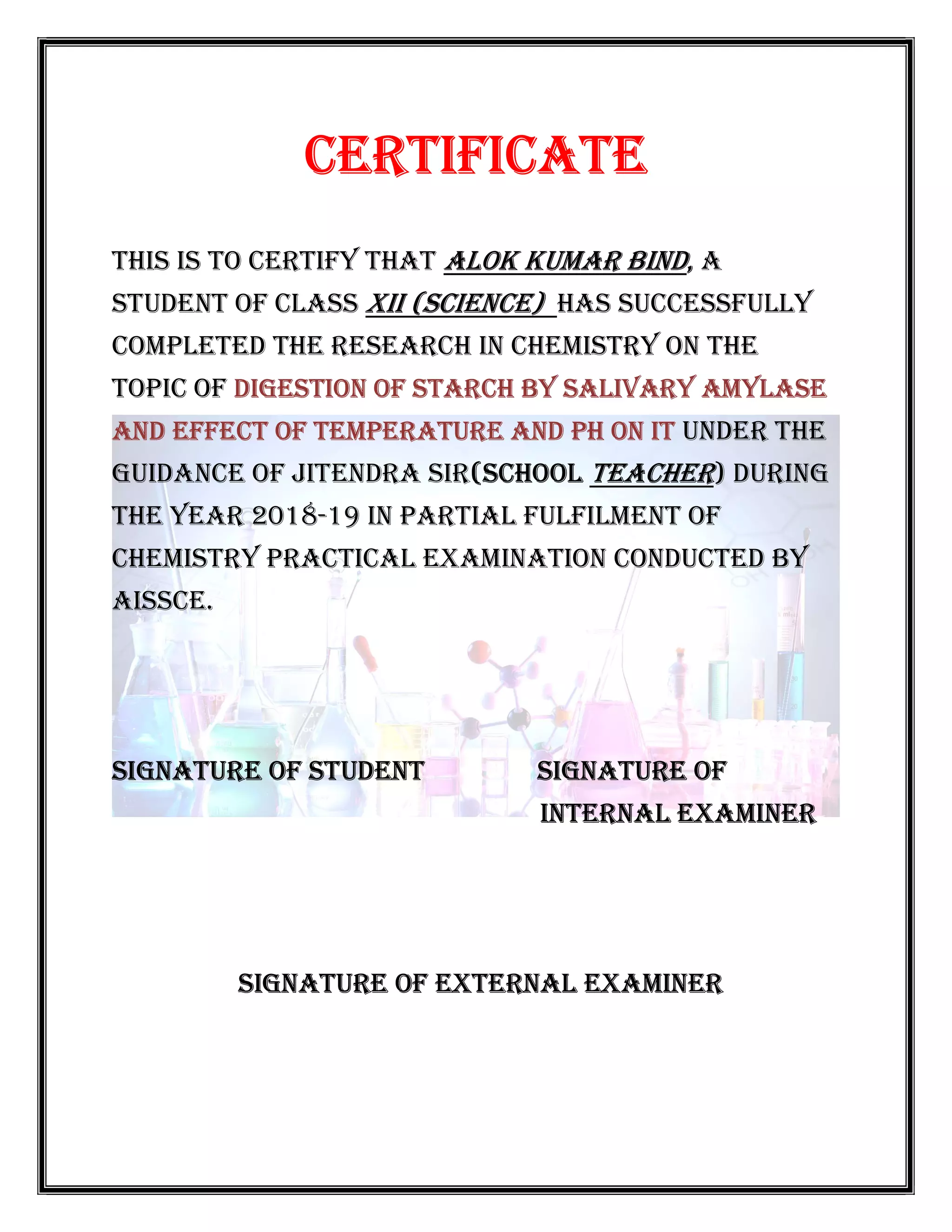 Chemistry investigatory project | PDF