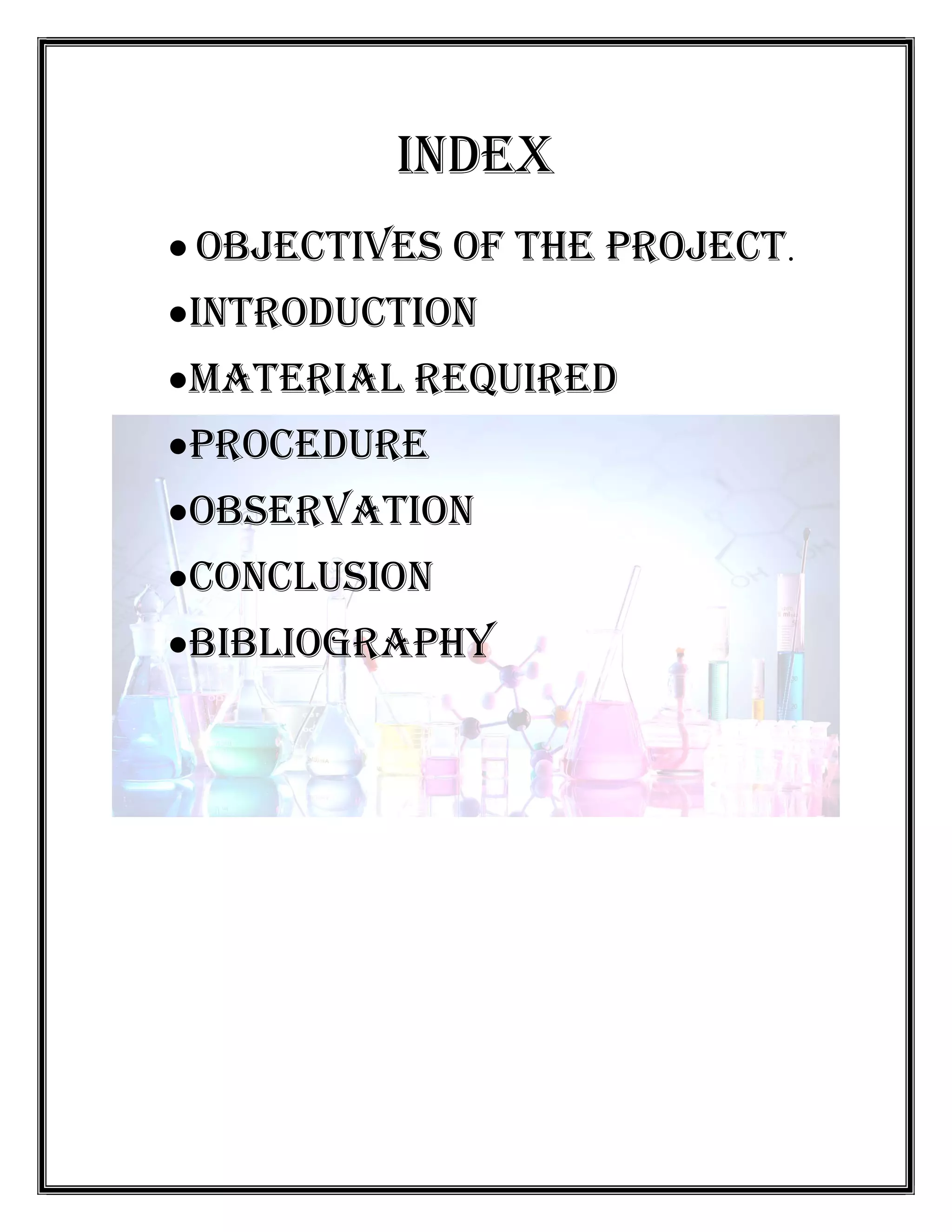 Chemistry investigatory project | PDF
