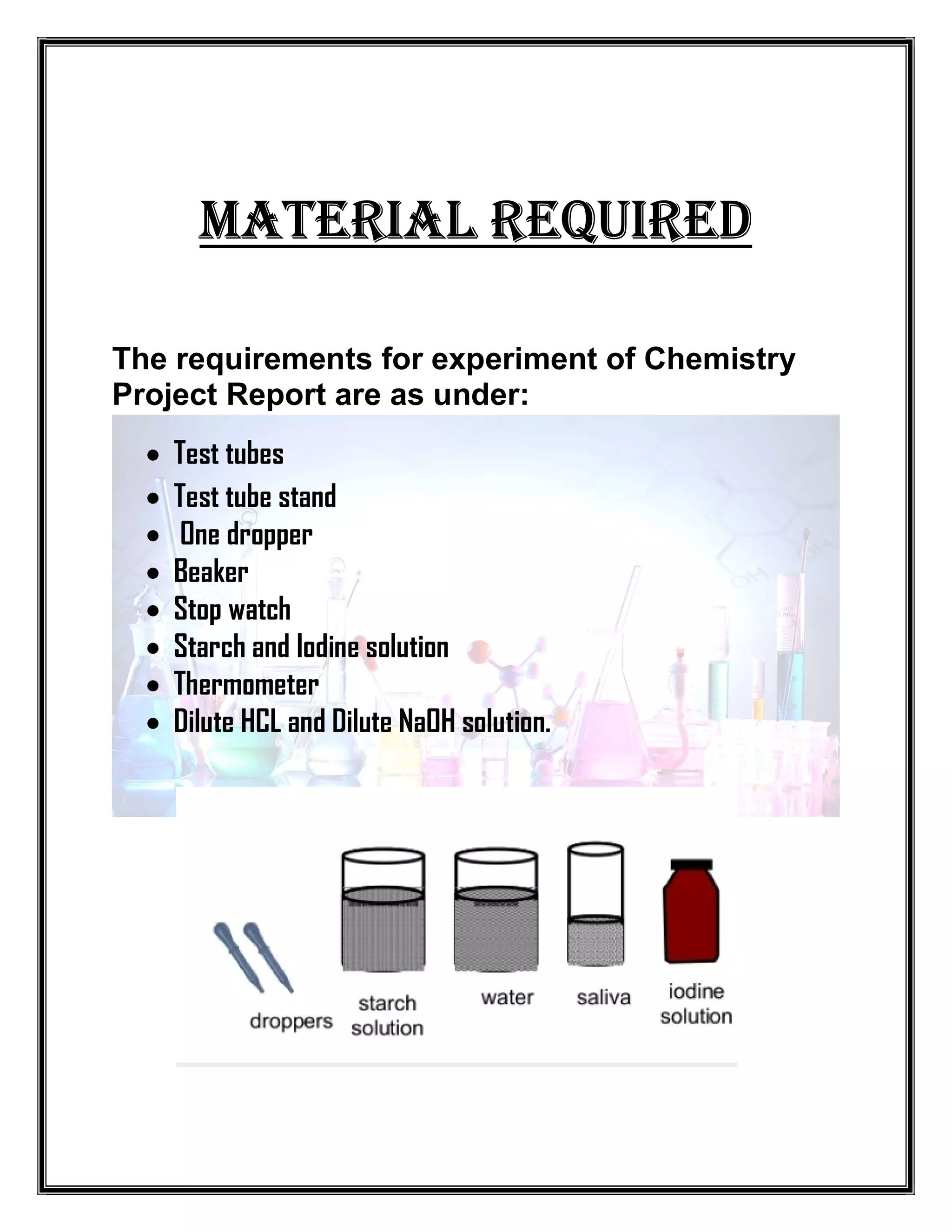 Chemistry investigatory project | PDF