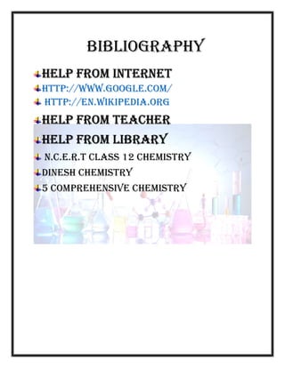 Chemistry investigatory project | PDF