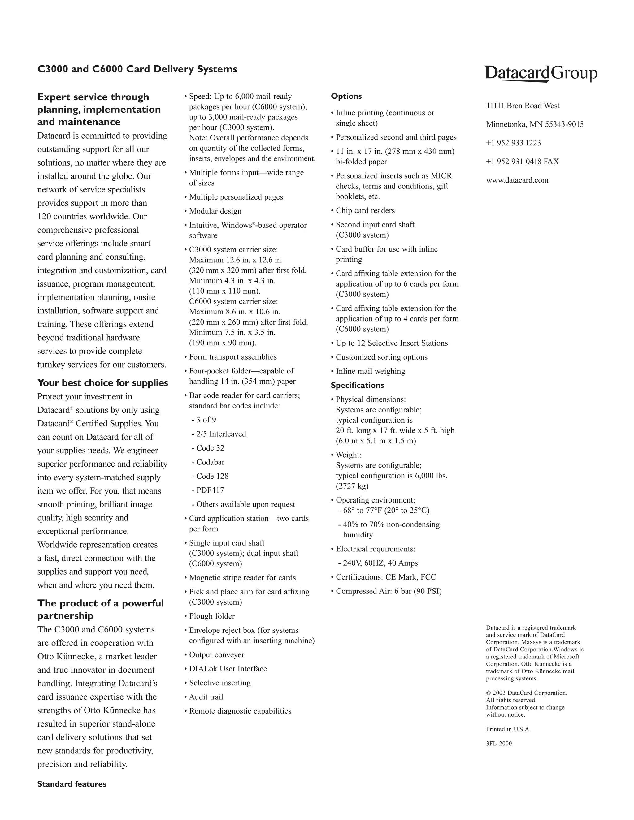 C3000 & c6000 card delivery system - He thong long ghep phong bi | PDF