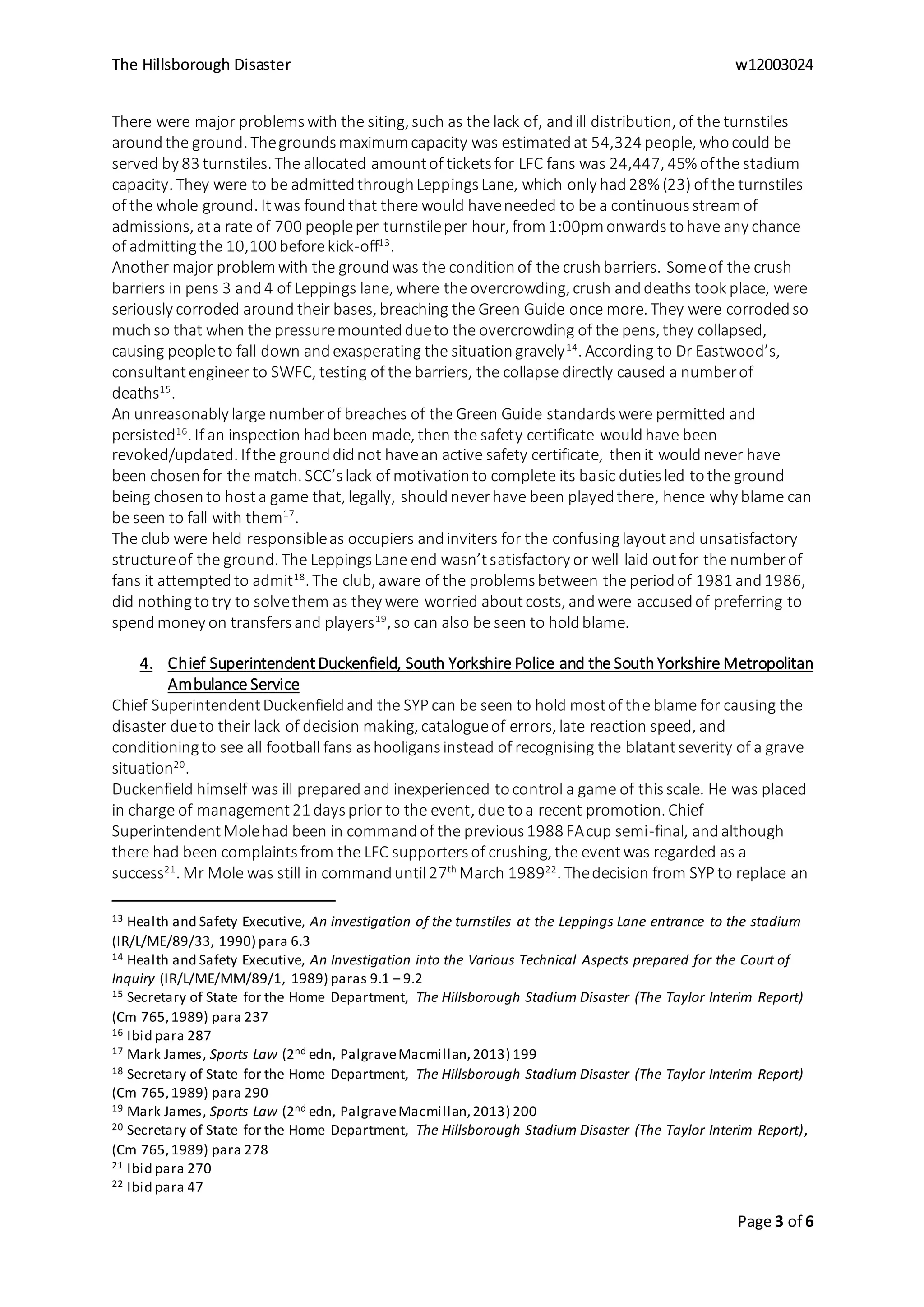 HILLSBOROUGH DISASTER ESSAY | DOCX