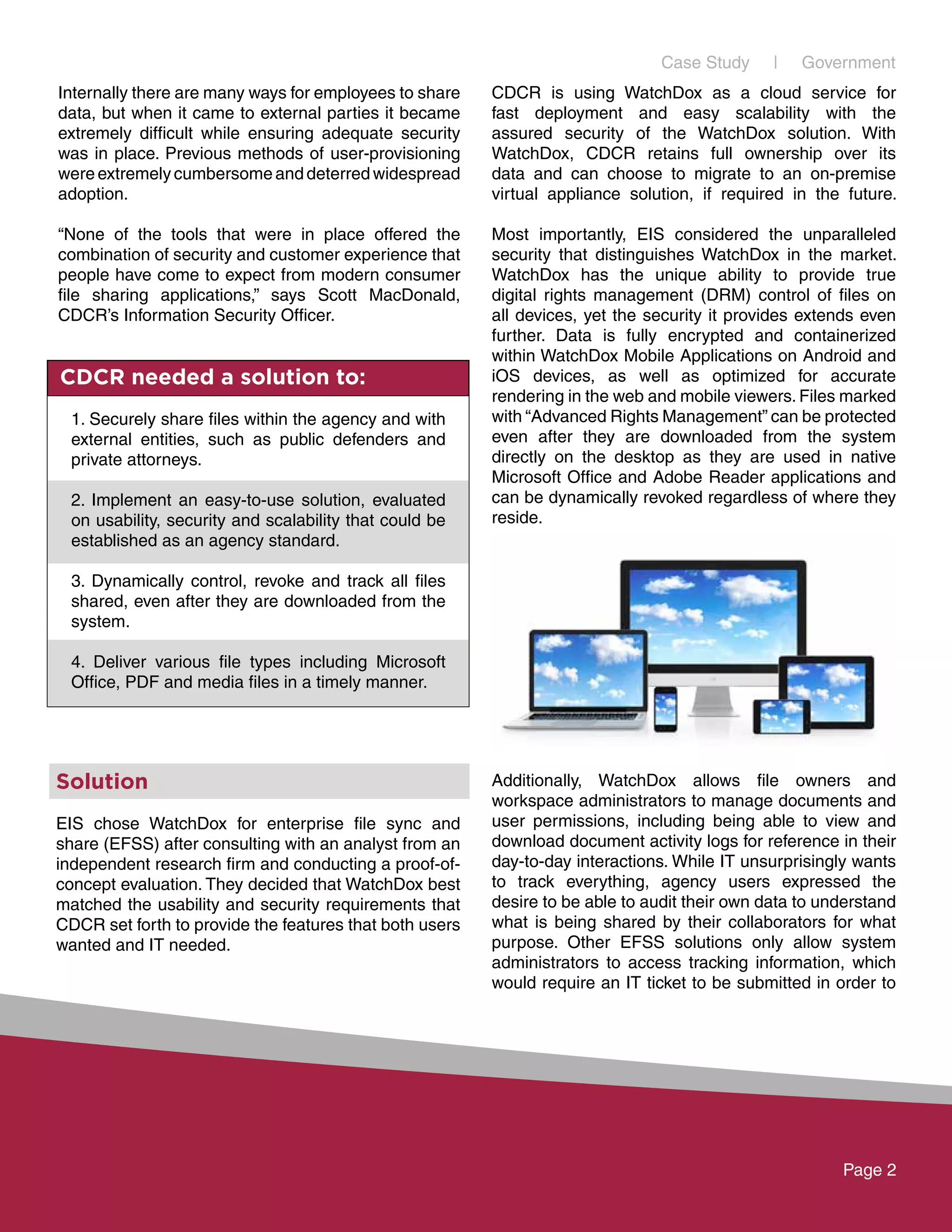 WatchDox CDCR CaseStudy Dec2014 | PDF