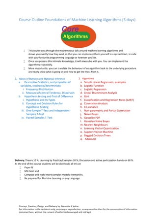 Machine Learning and Deep Learning from Foundations to Applications Excel, R, Python by Narendra ...