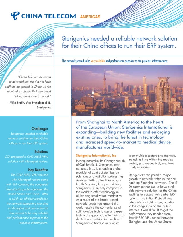 China Telecom - Sterigenics' Global Case Study | PDF