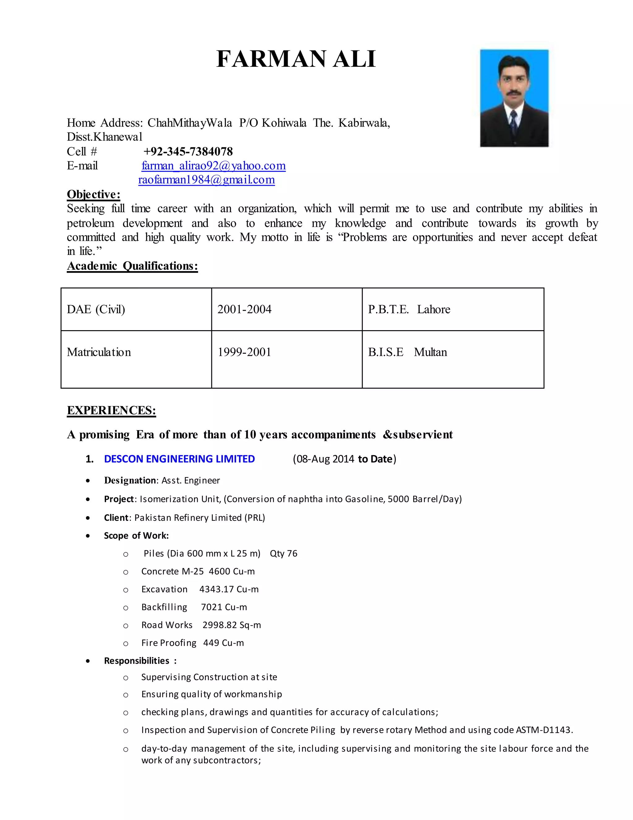 Farman Ali Rao | DOCX