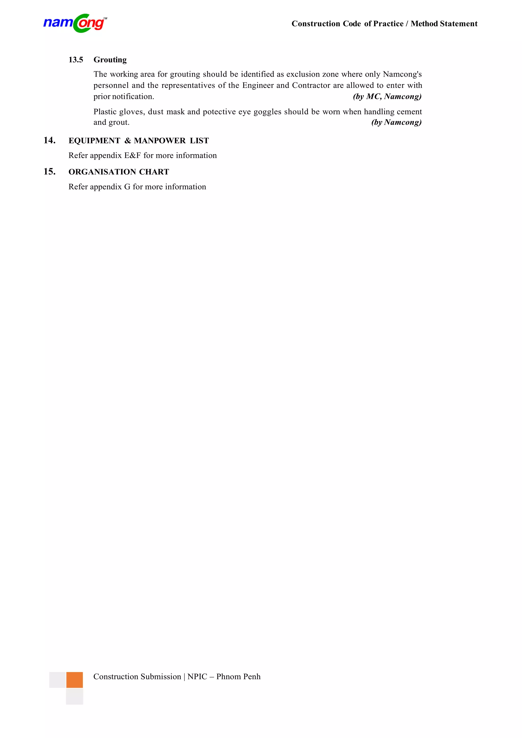 01 Construction Code of Practice - Method of Statement | PDF