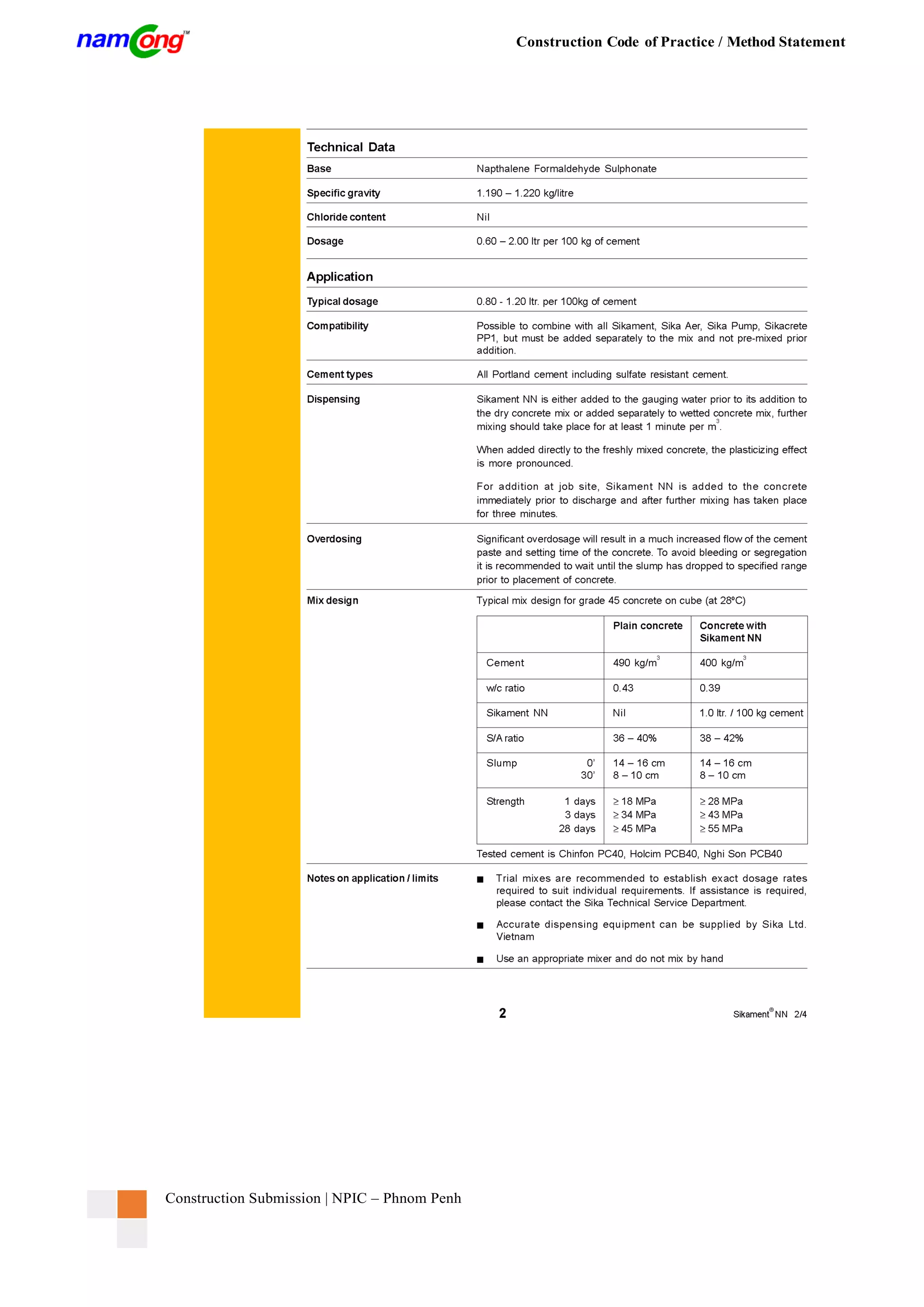 01 Construction Code of Practice - Method of Statement | PDF