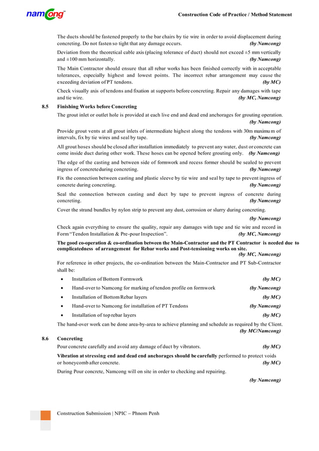 01 Construction Code of Practice - Method of Statement | PDF