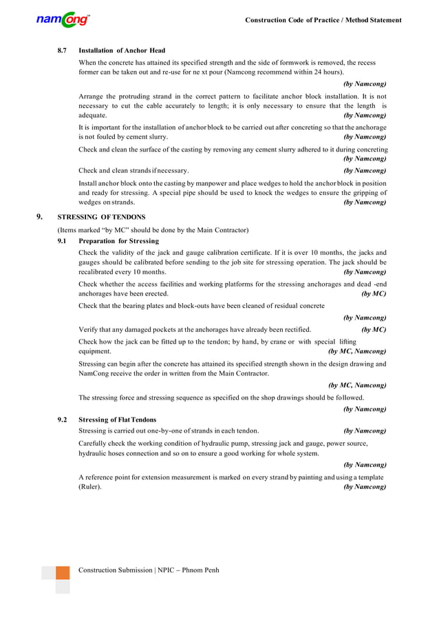 01 Construction Code of Practice - Method of Statement | PDF