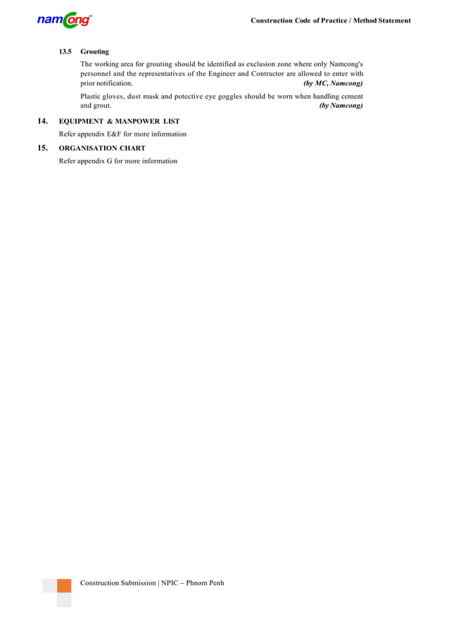 01 Construction Code of Practice - Method of Statement | PDF