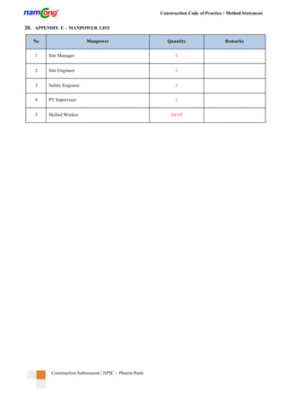 01 Construction Code of Practice - Method of Statement | PDF