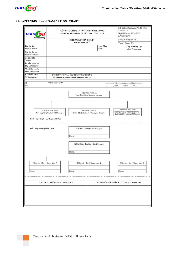01 Construction Code of Practice - Method of Statement | PDF