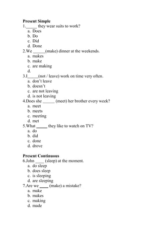 Present Simple | PDF