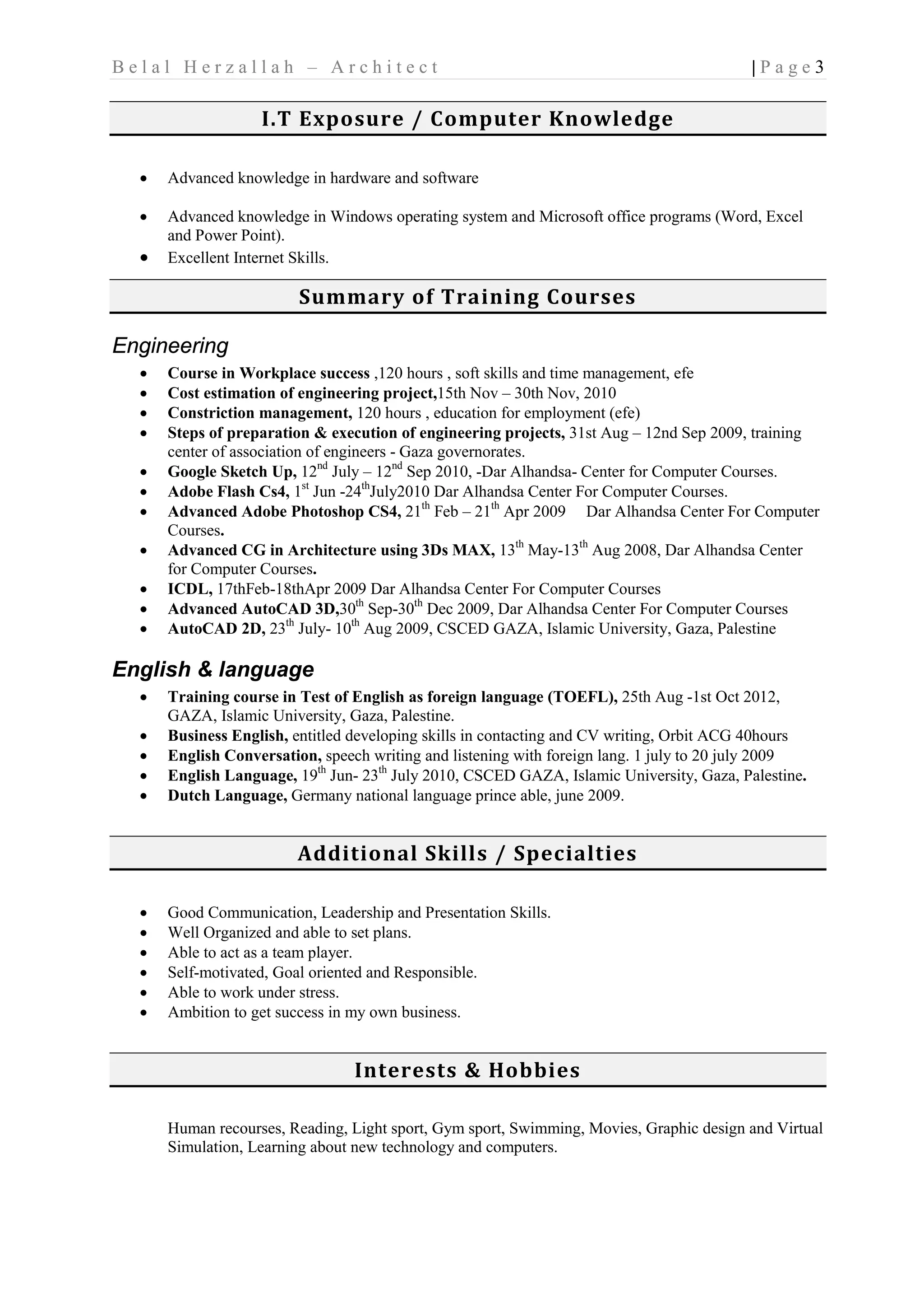 Belal HR Hezallah CV abudhabi | PDF