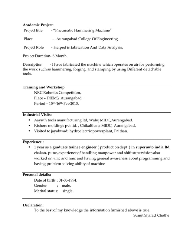 sumit job resume | DOCX