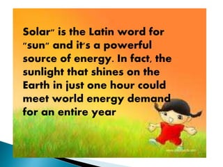 SOLAR ENERGY PPT FOR PROJECT | PPT