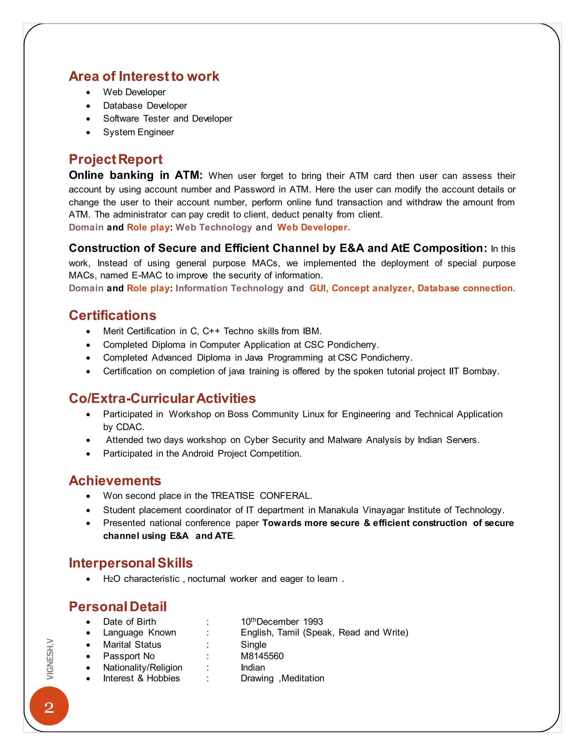 vignesh_Resume1 | DOCX