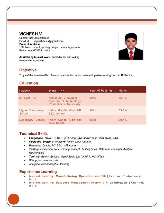 vignesh_Resume1 | DOCX