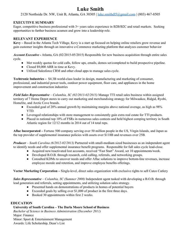 LukeSmithResume2015 | PDF