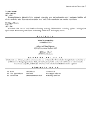 Desiree A. Resume (2015) | PDF