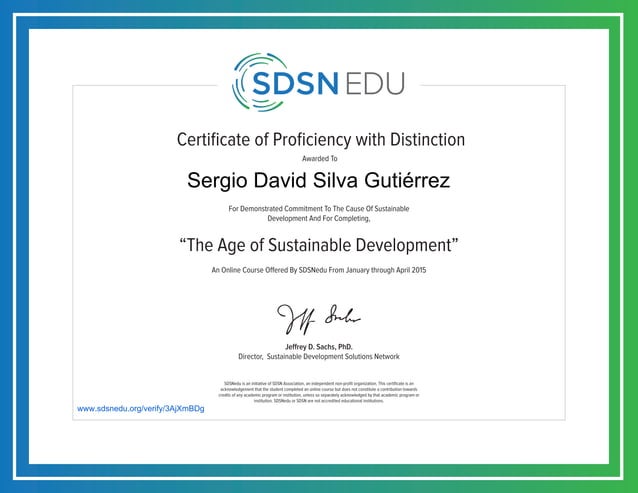 Certificate SDSN | PDF