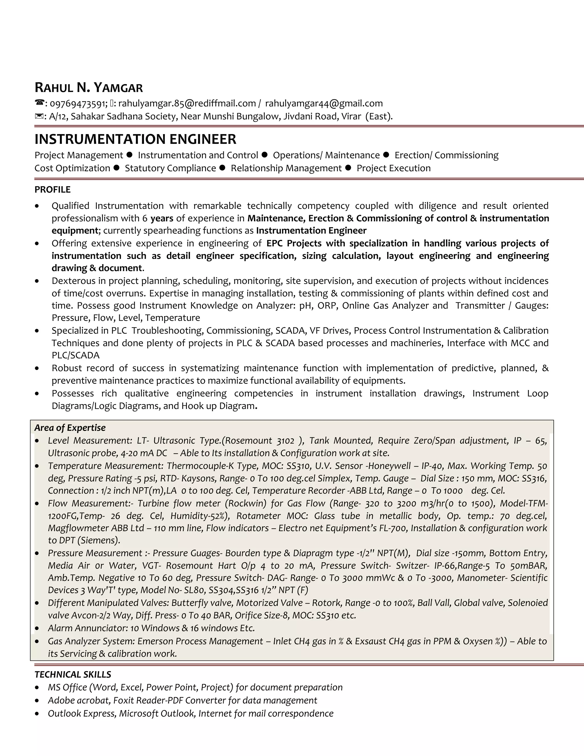 Rahul Yamgar Resume. (2) | DOC