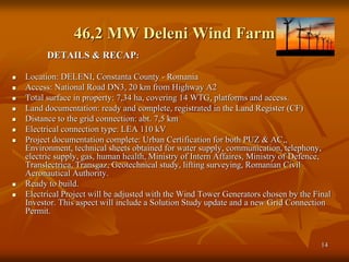 Wind Farm 42 MW Deleni November 2014 | PPT